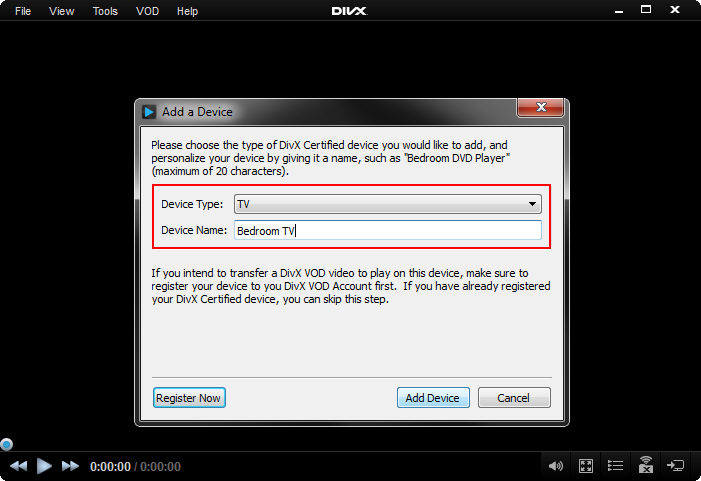 How do I add, edit or delete a device in the My Devices pane? – DivX
